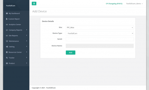 Chapter 4: Setting up Devices - FootfallCam