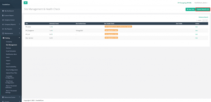 Chapter 3: Setting up Sites - FootfallCam