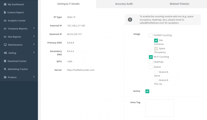 2.3 Manage Devices - FootfallCam