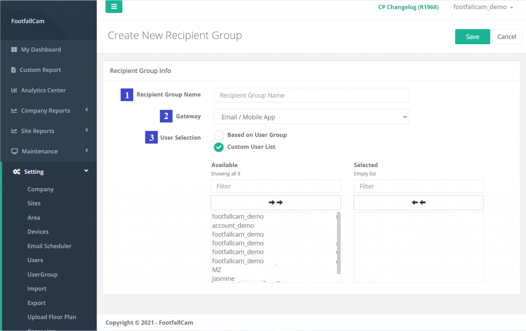 1.5 Automated Alert and Scheduled Report Configuration - FootfallCam