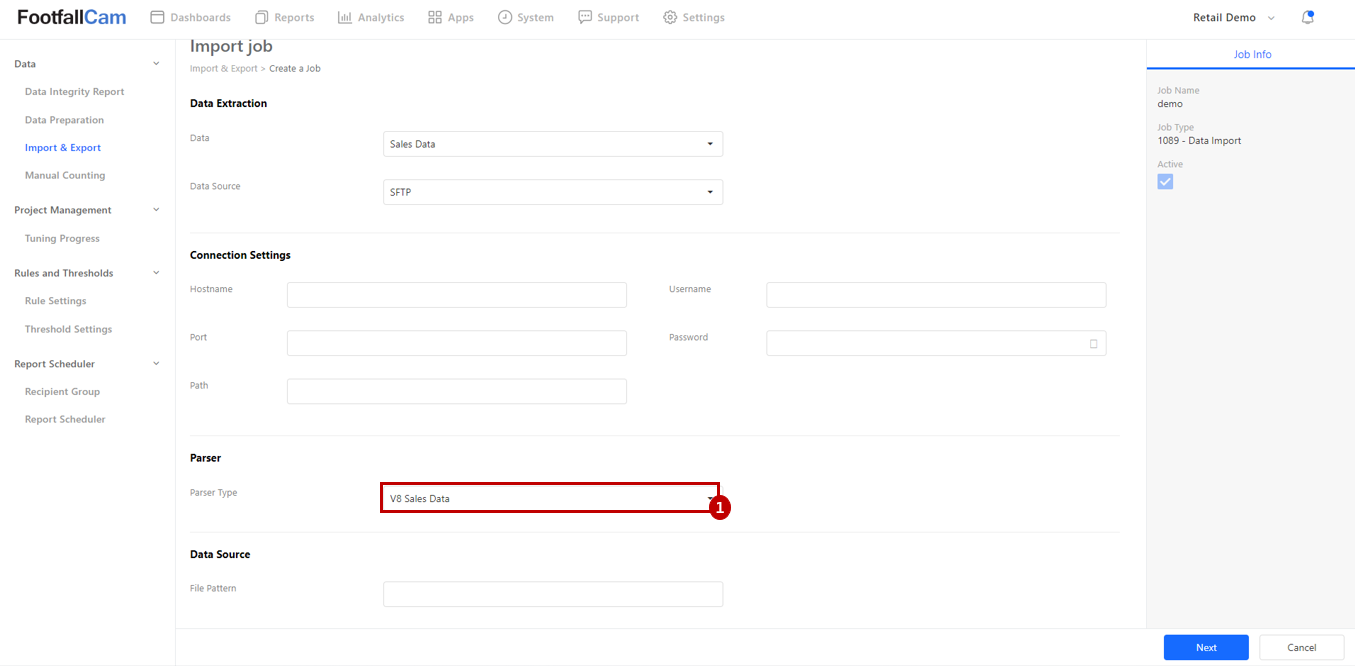 Chapter 3: Data Import - FootfallCam