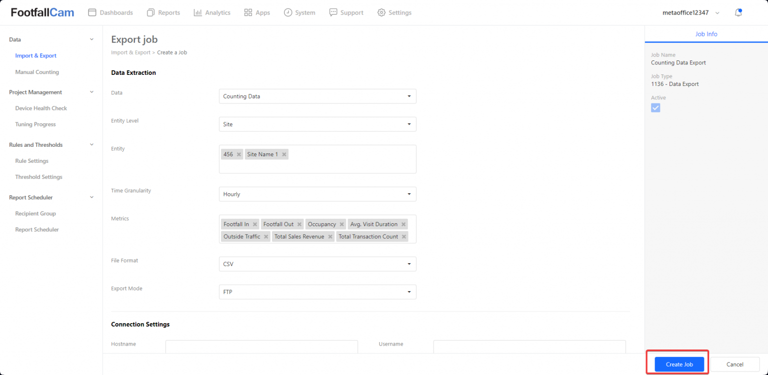 Chapter 1: Export Data from Server - FootfallCam